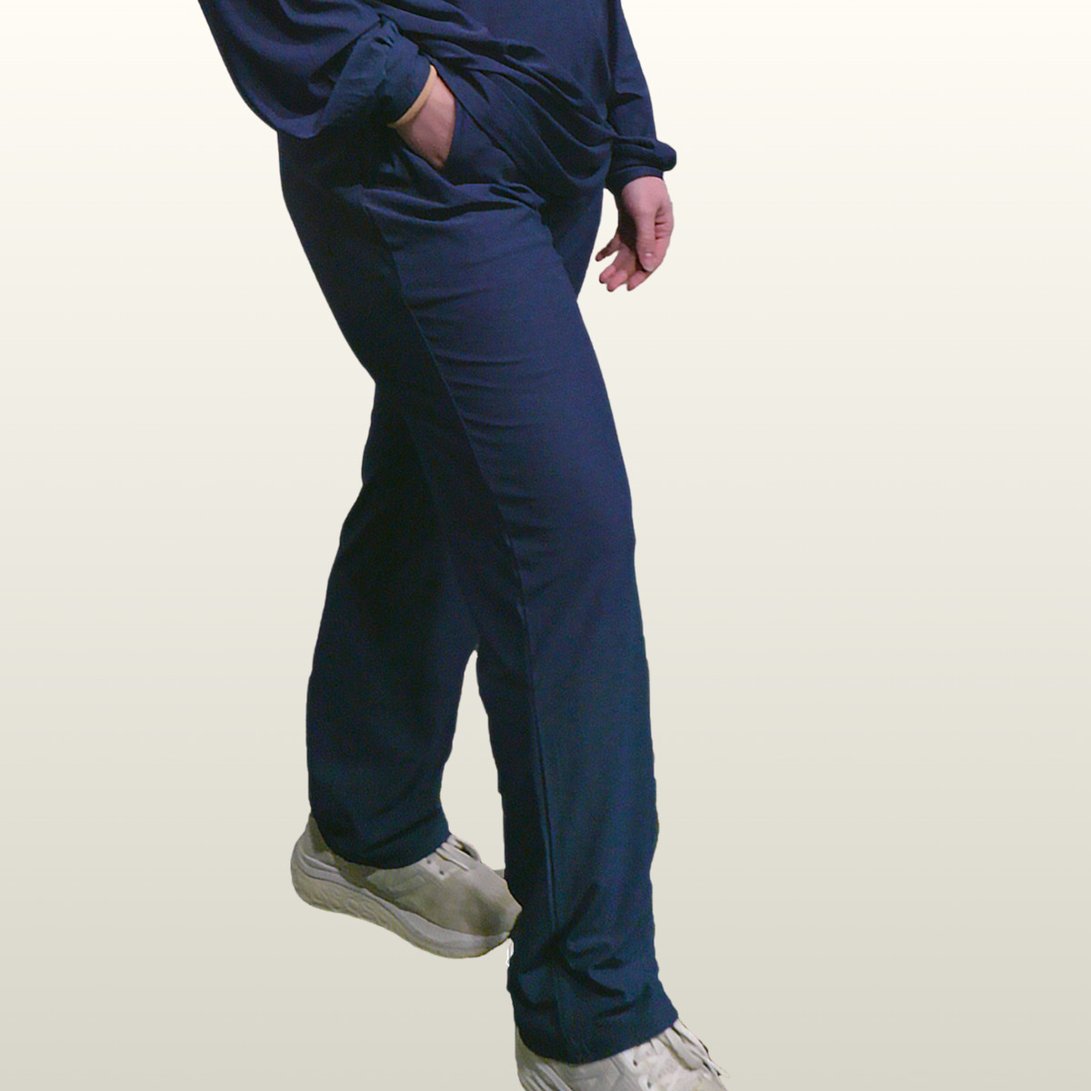 Modest Movement Coord Set – Hooded Top+ Relaxed Workout Pants in Navy ...